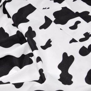 Yutone 59" Wide 4.0 OZ Fabric by 100% Polyester Cow Design Print Fabric,White/Black, for Party Derss by 2 Yards (72 Inch & White Ground)