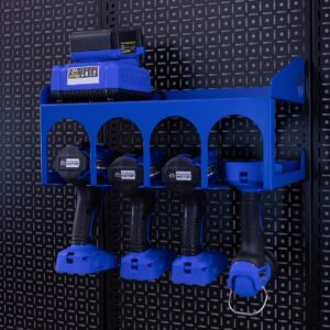 omniwall cordless drill holder tool organization system blue