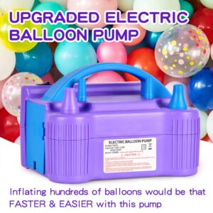 Balloon Pump Electric, Keaibuding Balloon Air Pump Dual Nozzle Balloon Inflator Blower with Balloon Arch Strip Kit for Party Supplies Baby Shower Decorations