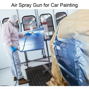 HVLP Spray Gun 1.4mm Tip with Replaceable 1.7mm 2.0mm Nozzle Hvlp Gravity Feed Paint Sprayer Gun with 600cc Color Cup and Wrench Air Spray Gun for Car Prime,Furniture Surface Painting,Base Coating