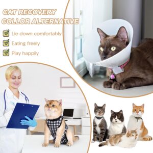 Due Felice Cat Surgery Recovery Suit Cats Surgical Onesie After Surgery Female Male Cat Post Spay Neuter Bodysuit Anti-Licking Wounds Cat Cone Alternative Yellow Bee/L