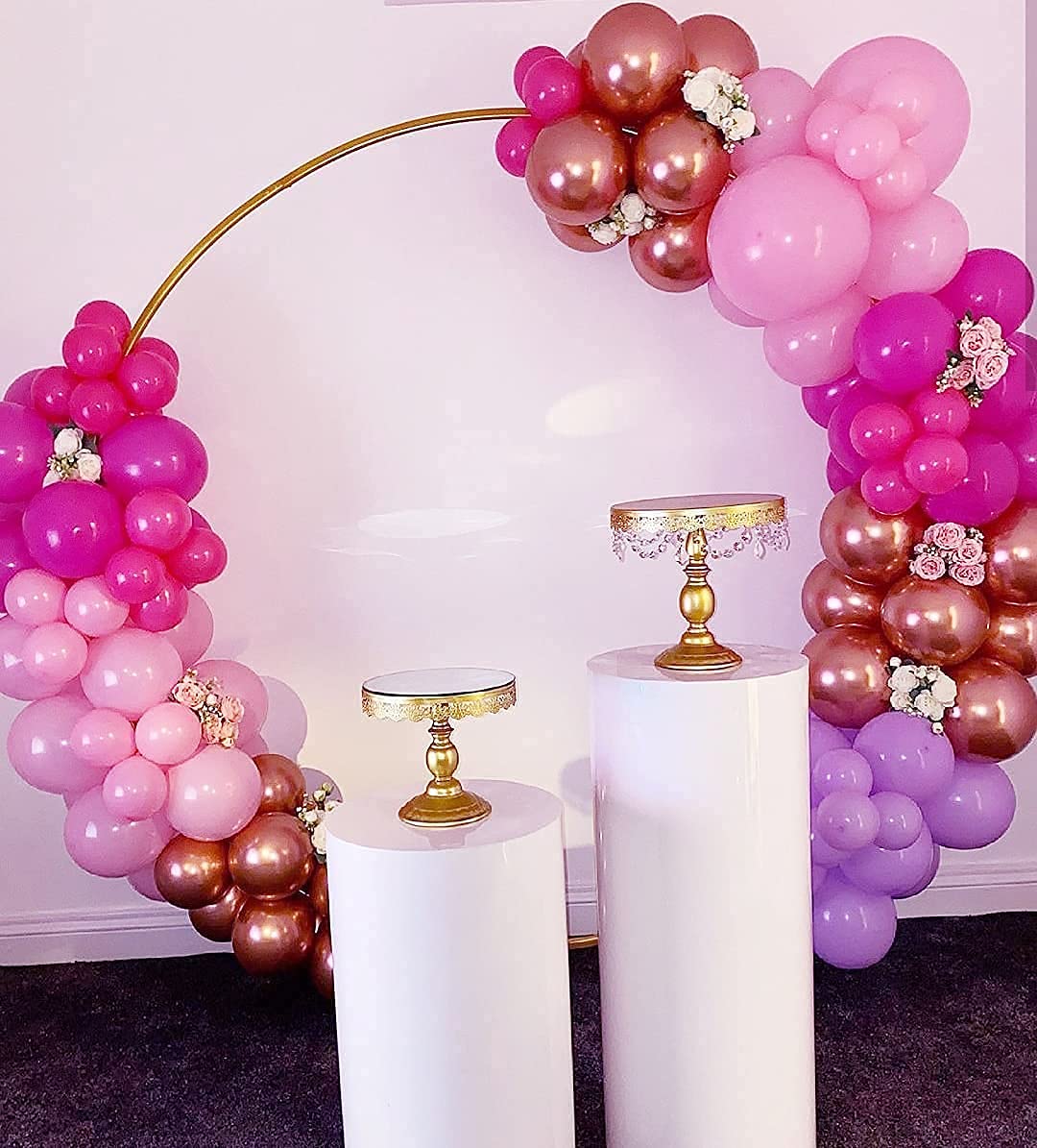 Hot Pink Balloon Arch kit Rose Gold Metallic Balloon Garland Latex Balloons Arch for Bridal Shower Mother's Day Baby Shower Wedding Birthday holiday Party Decorations Supplies for Girls and Women