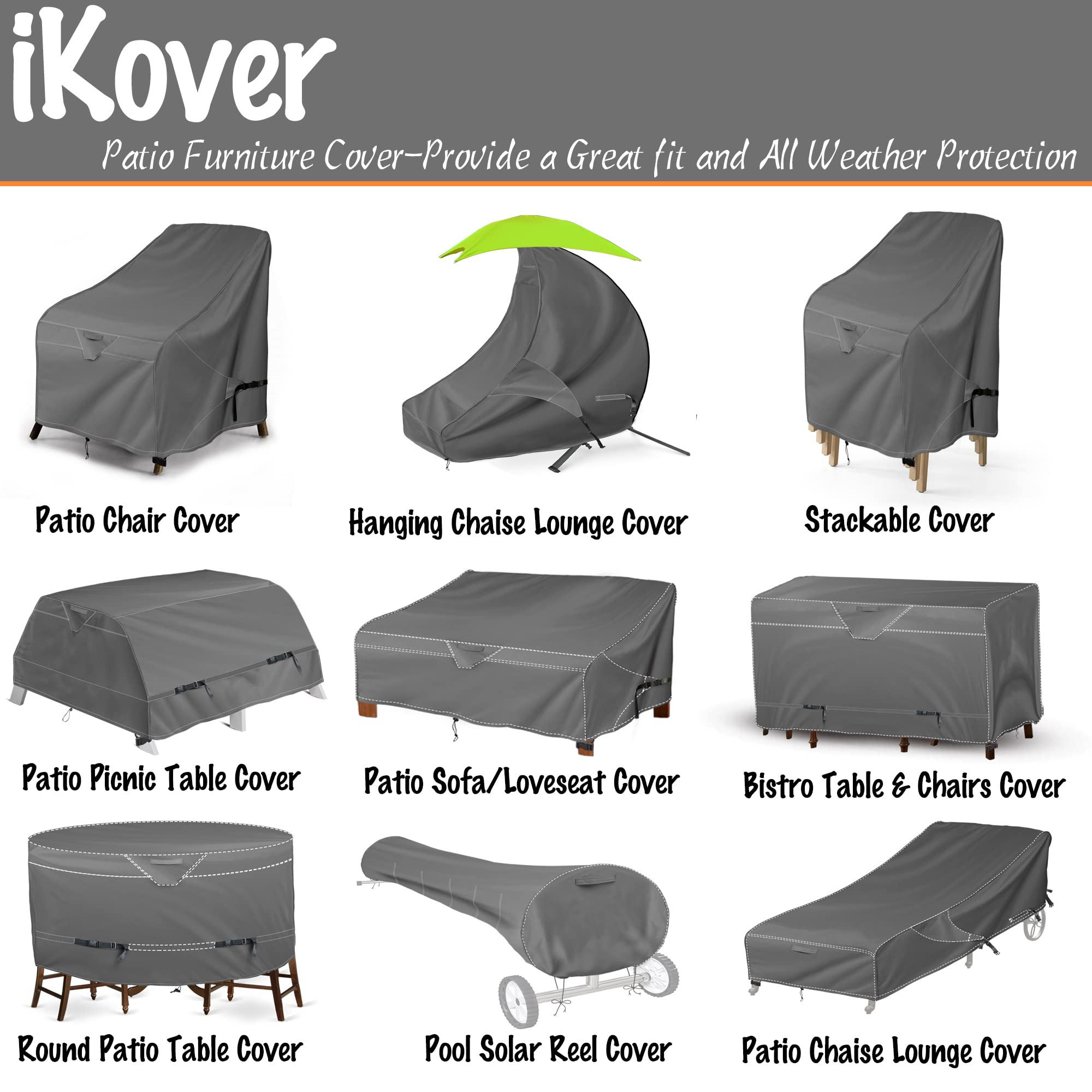 HWmatyCover Waterproof Patio Sofa Covers – Outdoor Loveseat Covers for Lawn, Patio Furniture Covers with Air Vent and Handles, Fits Up to 80" W x 38" D x 32" H