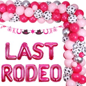 western theme bachelorette party decorations pink cowgirl last rodeo bachelorette party decorations balloon garland with cowgirl garland foil balloons for final rodeo bridal shower party