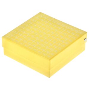 uxcell centrifuge tube freezer storage box 100-well waterproof cardboard holder yellow for 1.5/1.8/2ml micro centrifuge tubes