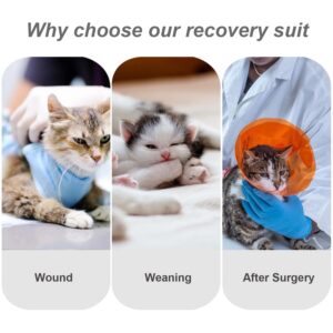 Due Felice Cat Surgery Recovery Suit Cats Surgical Onesie After Surgery Female Male Cat Post Spay Neuter Bodysuit Anti-Licking Wounds Cat Cone Alternative Yellow Bee/L