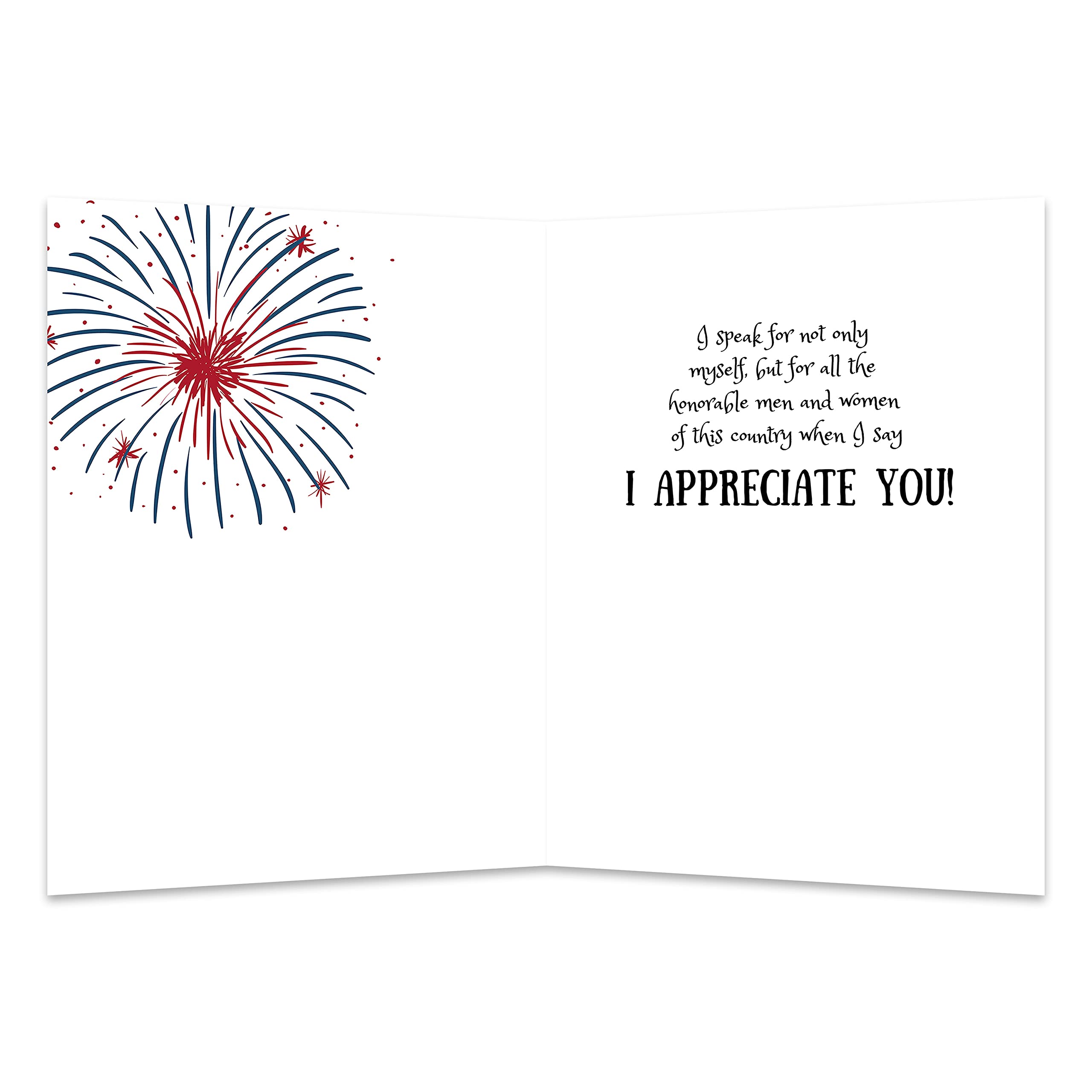 Simply Uncaged Christian Gifts Military Appreciation Card 5x7Inch for Service, Veteran, Military, Navy, Army Appreciation Card, Service Appreciation Card (Single Card)