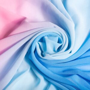 chiffon ombre printed fabric 100% polyester 58/60" wide (navy blue to violet)