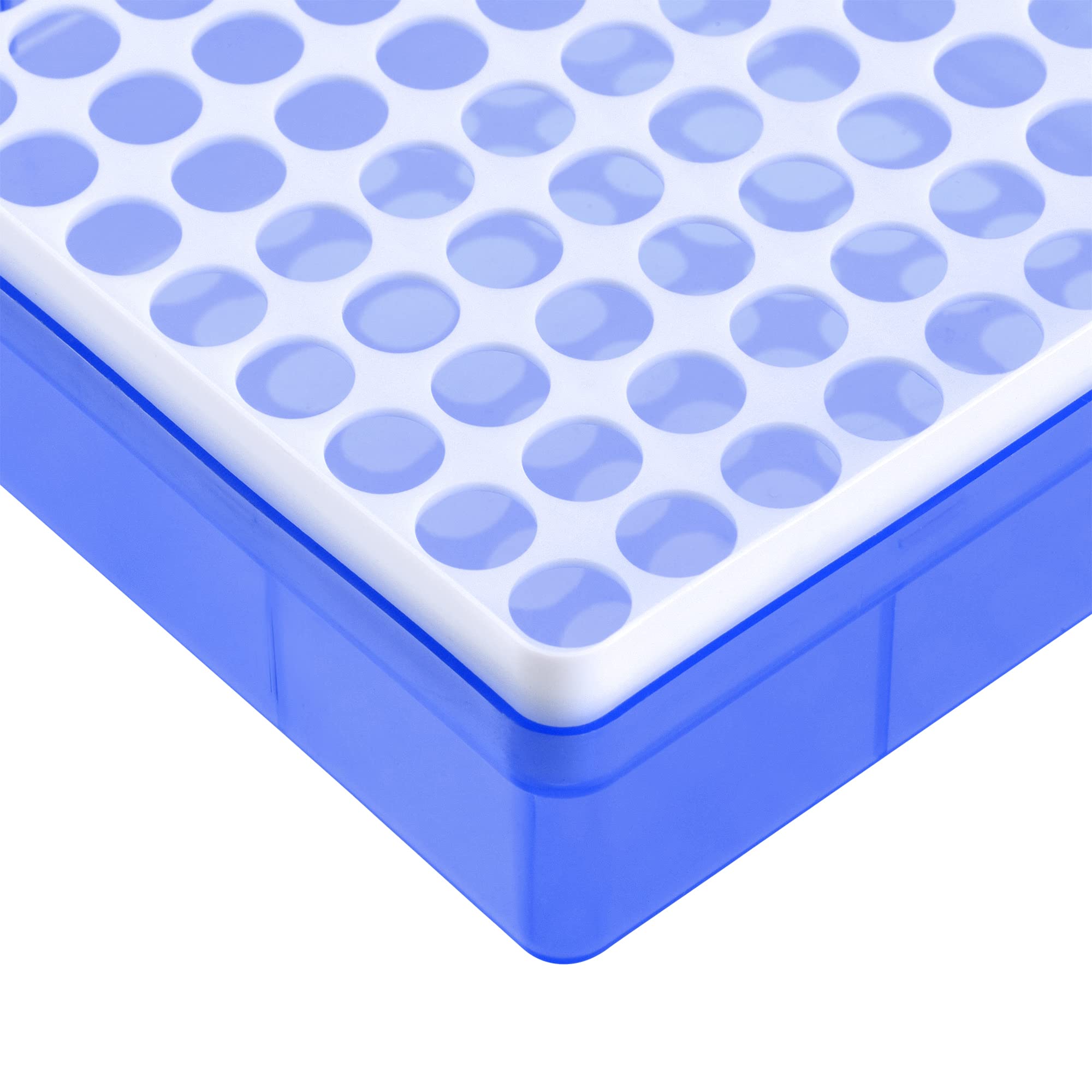 uxcell Centrifuge Tube Freezer Storage Box 100-Well Polypropylene Holder Light Blue for 1.5/2ml Micro Centrifuge Tubes