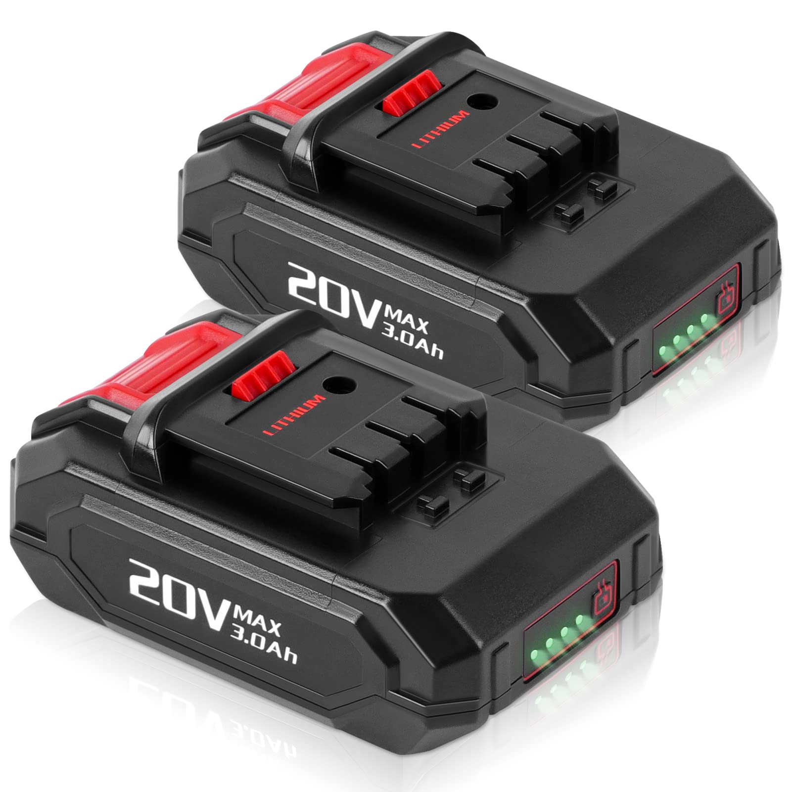 2Pack DSANKE 20V 3.0Ah Lithium-Ion Battery Replace for KIMO 20V Battery, Compatible with KIMO 20V Drill Driver, Leaf Blower, Angle Grinder, Reciprocating Saw, Oscillating Tool, Brad Nailer,Fast Charge