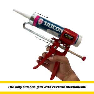 Compact 11” Caulking Gun - Anti Drip Extreme-Duty Caulking Gun - New and Innovative Design - Lightweight Metal Frame