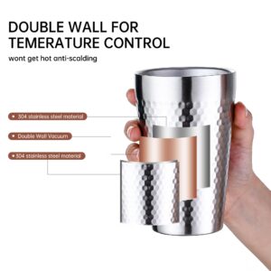 BEFOY Stainless Steel Cup - 16oz Pint Cups Drinking Glasses Water Beer Cup Unbreakable Hot & Cold Drinking Cups for Home Office Party & Outdoor Camping(Silver)