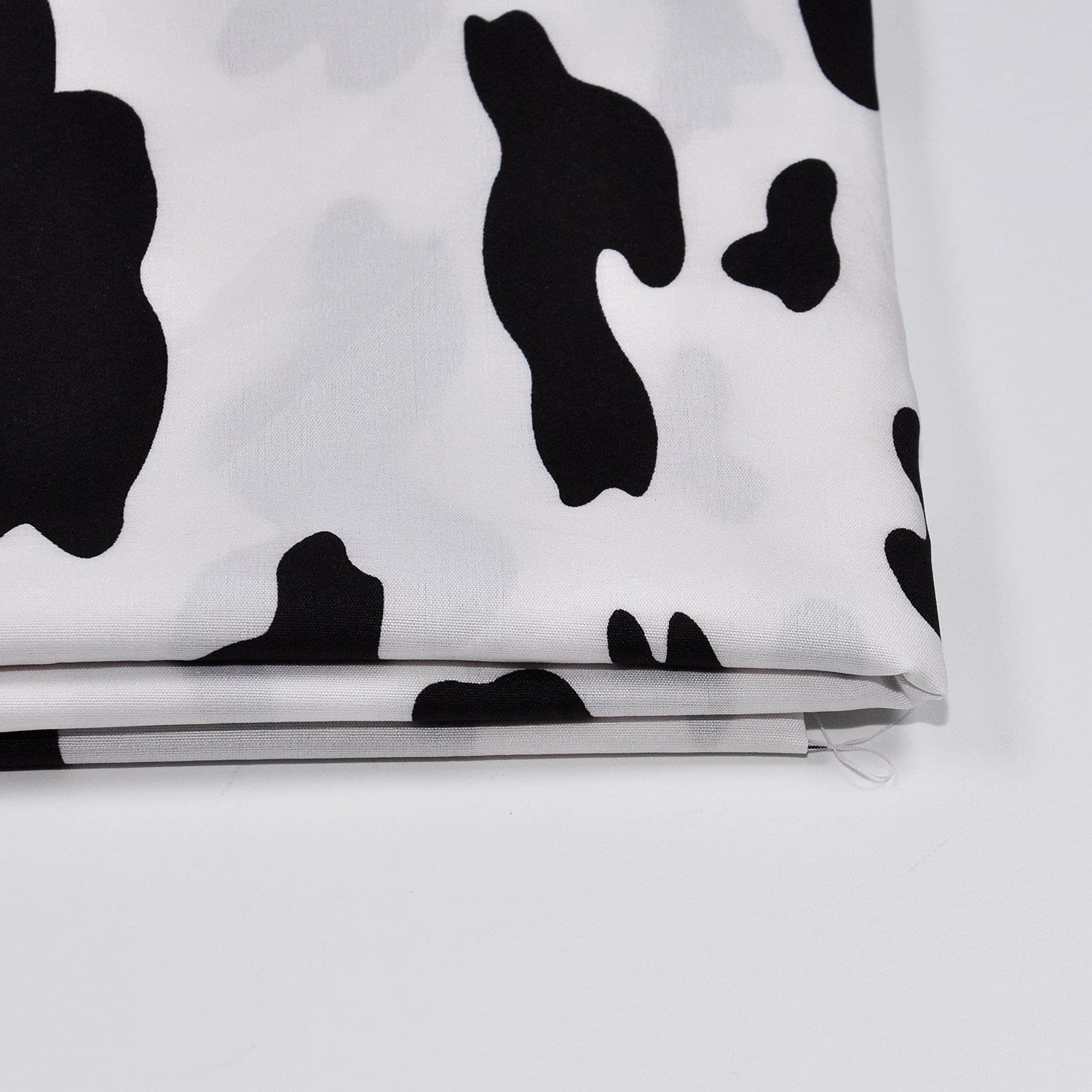 Yutone 59" Wide 4.0 OZ Fabric by 100% Polyester Cow Design Print Fabric,White/Black, for Party Derss by 2 Yards (72 Inch & White Ground)