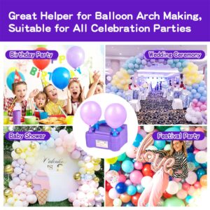 Balloon Pump Electric, Keaibuding Balloon Air Pump Dual Nozzle Balloon Inflator Blower with Balloon Arch Strip Kit for Party Supplies Baby Shower Decorations