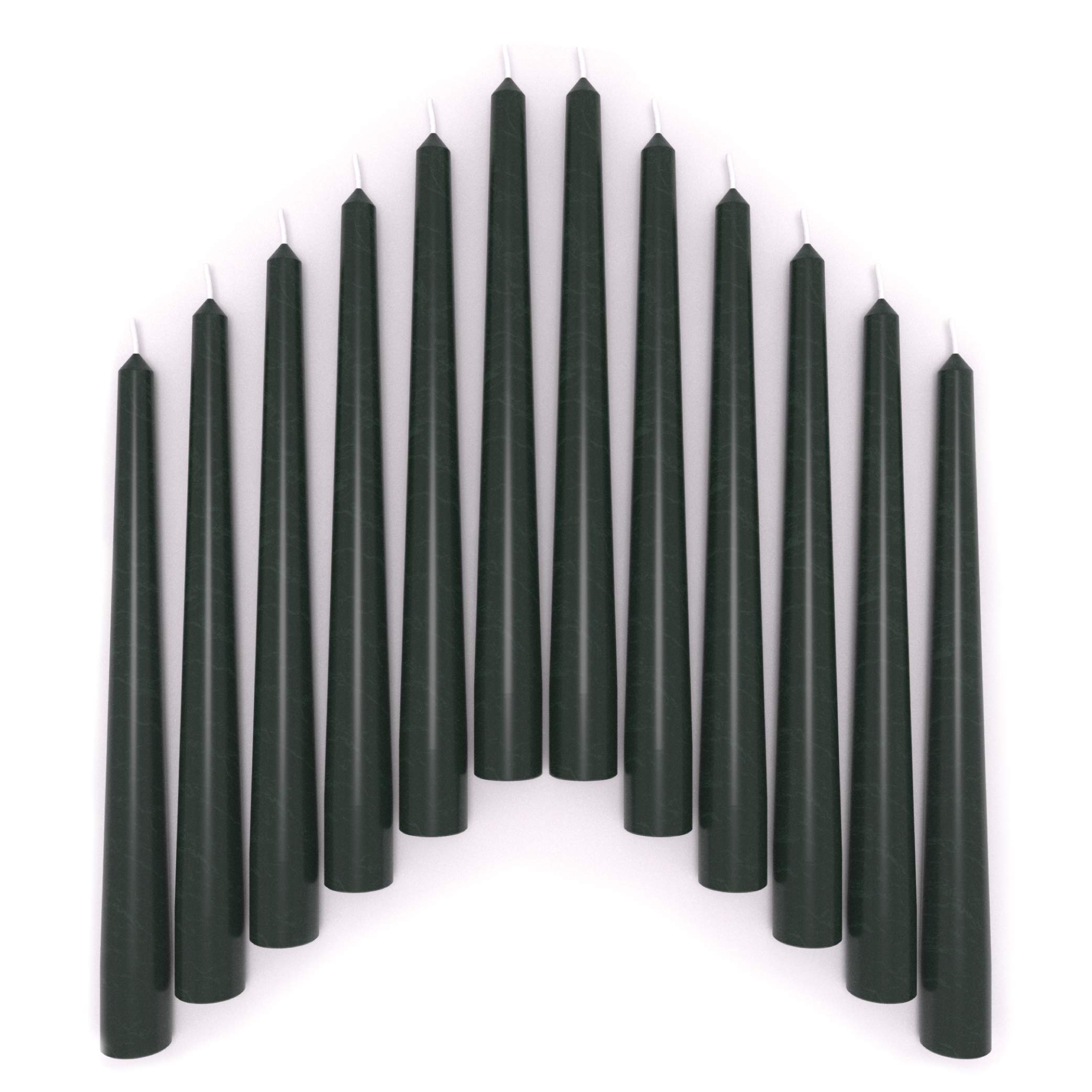 SONEDLY 12 inch Taper Candle 12 Pack - Long Burning Dripless and Smokeless Candles Unscented - Ideal as Halloween Candles and Witchcraft Candles - 10-Hour Burning Coal Black Candlesticks