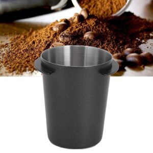 Coffee Dosing Cup, 58mm Stainless Steel Coffee Dosing Cup Coffee Sniffing Mug Powder Feeder Part for Espresso Machine Home(58mm black)