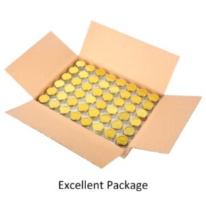 STARSIDE 48 Pack 1.5 oz Hexagon Glass Canning Jars with Gold Lids, Mini Jam Jars for Honey,Sauce,Baby Foods, Wedding Favors,DIY Small Spice Jars. Include 1 Pen and 80 Labels.