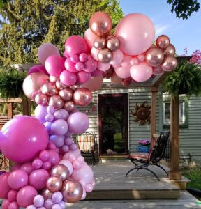 hot pink balloon arch kit rose gold metallic balloon garland latex balloons arch for bridal shower mother's day baby shower wedding birthday holiday party decorations supplies for girls and women