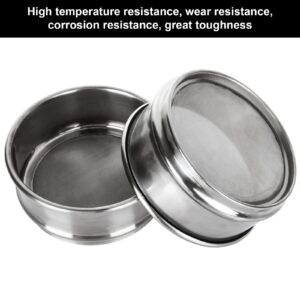 2 PCS 304 Stainless Steel Test Sieves, #200 Mesh 0.075mm + #80 Mesh 0.2mm Aperture Lab Standard Test Sieve, φ10cm/4”Dia Economy Test Sieve for Industrial Laboratory