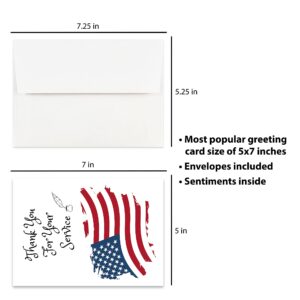 Simply Uncaged Christian Gifts Military Appreciation Card 5x7Inch for Service, Veteran, Military, Navy, Army Appreciation Card, Service Appreciation Card (Single Card)