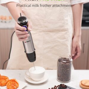 LIMENT 5-in-1 Multi-Purpose Hand Blender, 20-Speed Immersion Blender, Heavy Duty & Low-Noise DC Motor, With Food Chopper, Whisk, Milk Frother, Mixing Beaker, BPA-Free