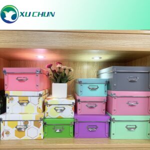 XUCHUN Foldable Storage Boxes with Lids 3 Pack Plastic Collapsible Storage Bins with Handles for Clothes, Cosmetic,Books