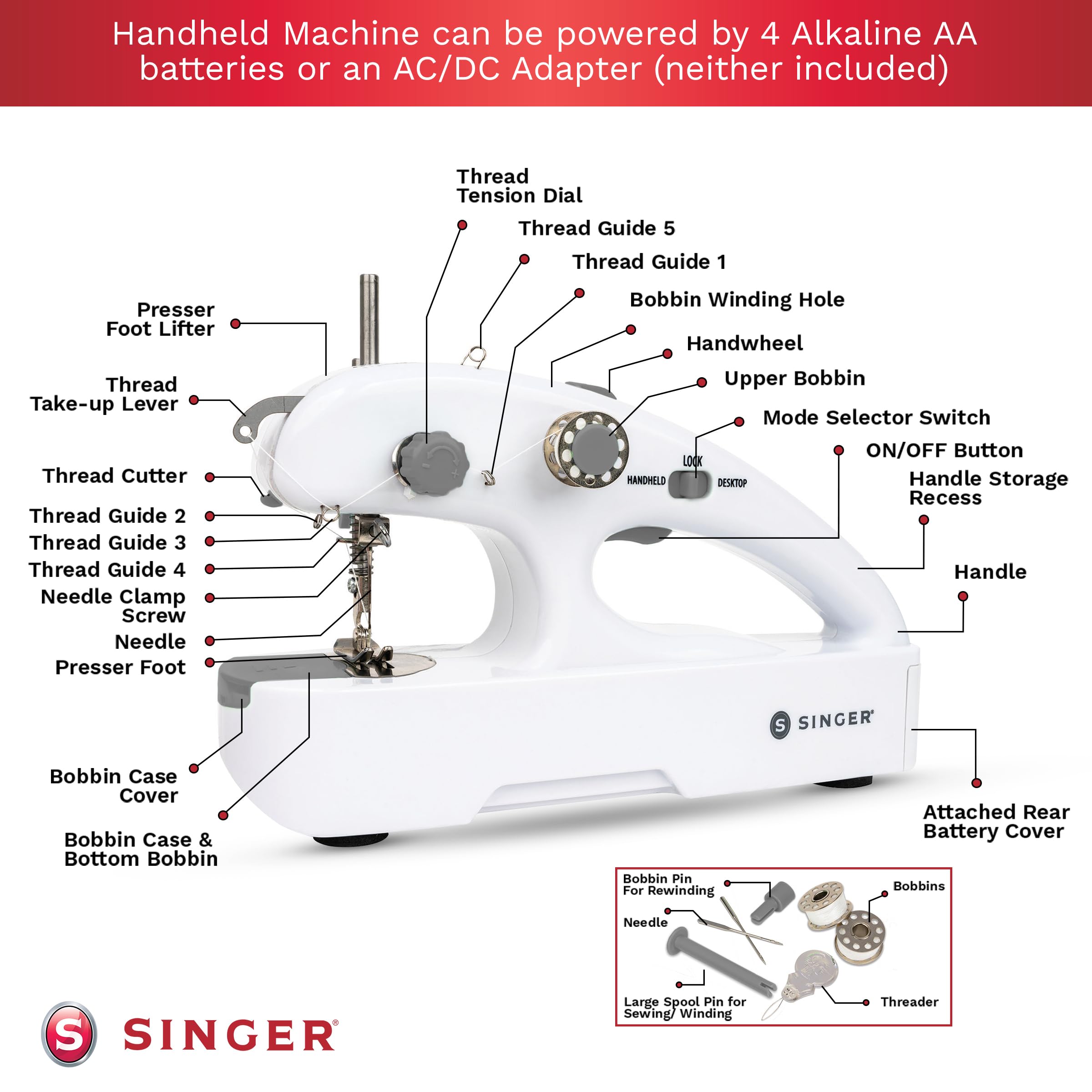 SINGER Stitch Quick + Portable Cordless Mending Machine Bundles (Two Thread Sitch Quick + & Bundle)