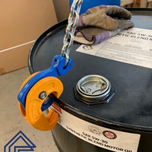 55 Gallon Drum Lifting Chain Hoist with 1 Ton Capacity - Webbing Sling Included for Extra Attachment Options Forklift, Crane, Jib Boom, Chain Lifter