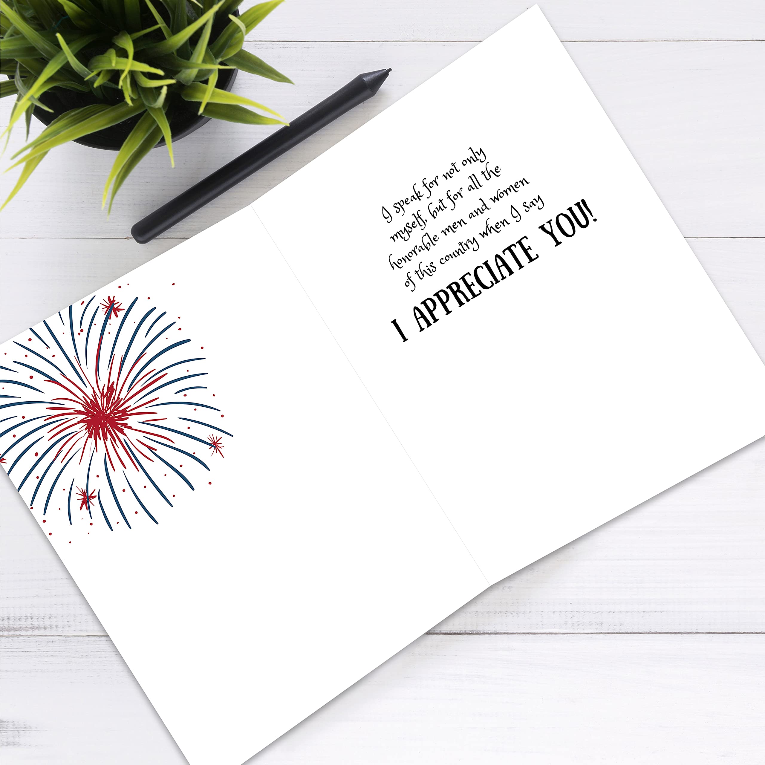 Simply Uncaged Christian Gifts Military Appreciation Card 5x7Inch for Service, Veteran, Military, Navy, Army Appreciation Card, Service Appreciation Card (Single Card)