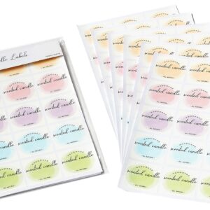 Scented Custom Candle Labels for Candle Making (300pcs) 2” Square Handmade Candle Stickers, Waterproof for Tins, Jars, Containers, Wax Melts, DIY Candle Packaging, Personalized Candle Making Supplies