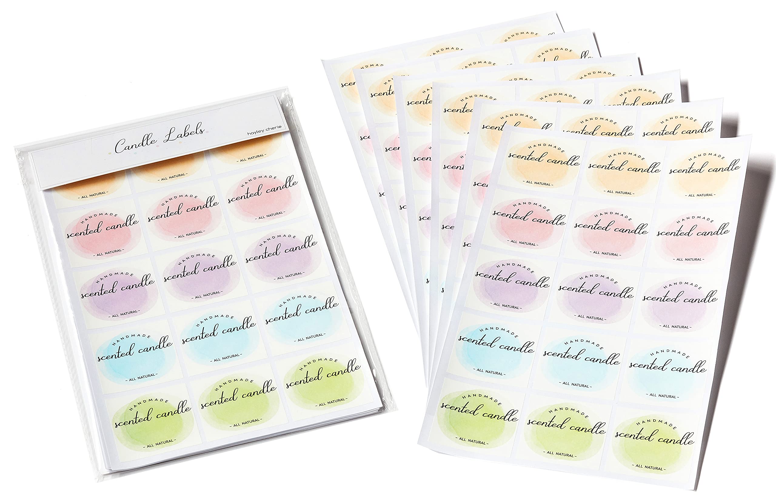 Scented Custom Candle Labels for Candle Making (300pcs) 2” Square Handmade Candle Stickers, Waterproof for Tins, Jars, Containers, Wax Melts, DIY Candle Packaging, Personalized Candle Making Supplies