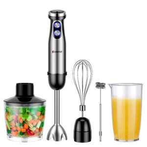 liment 5-in-1 multi-purpose hand blender, 20-speed immersion blender, heavy duty & low-noise dc motor, with food chopper, whisk, milk frother, mixing beaker, bpa-free