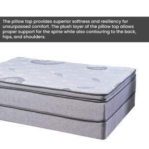 Treaton 13-Inch Meduim Plush Foam Encased Hybrid Pillowtop Innerspring Mattress & 4" Wood Box Spring Set, Full XL