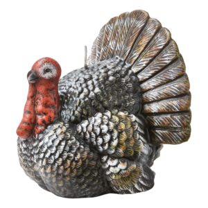 tag 4.5" teddy turkey thanksgiving paraffin wax candle fall harvest autumn home living room kitchen dining dinner tabletop table decor decoration multi