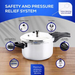 Universal 4.75 Quart / 4.5 Liter Anti-Rust Ultra Pressure Cooker, Aluminum Pressure Cooker for 5 Servings, Pressure Cooker for Canning, Even Heat Distribution, Diameter 9.4 inches, Height 8 inches