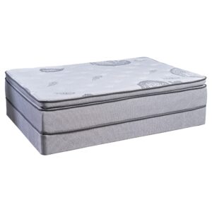 Treaton 13-Inch Meduim Plush Foam Encased Hybrid Pillowtop Innerspring Mattress & 4" Wood Box Spring Set, Full XL