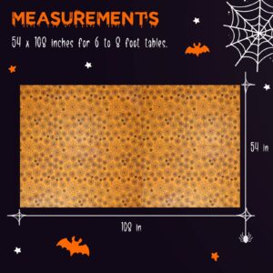 MATICAN Halloween Tablecloth, 2-Pack Disposable Halloween Table Cloths, Spider Web Plastic Table Covers, 54 x 108 Inches, Halloween Party Decorations