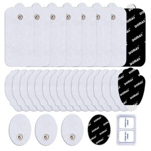 domas 28 pcs tens unit replacement pads premium reusable electrode pads（snap on 3.5mm),self adhesive electro therapy patches for electrical stimulation,non irritating stim pads design