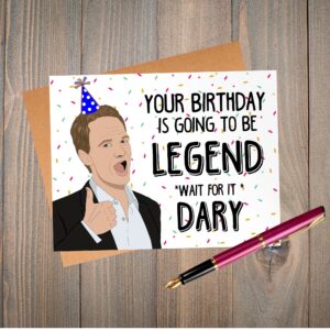 balor barney stinson legendary birthday card funny card for him birthday gift for her happy birthday card birthday wishes funny card for her how met your mother himym