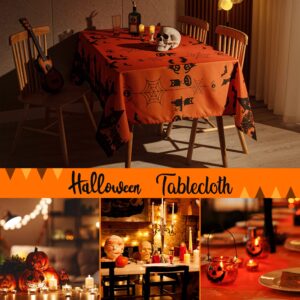 MikiUp Rectangle Halloween Tablecloth - Haunted House Decorative Holiday Table Cloth, Waterproof and Washable Fabric Table Cover for Party Kitchen Dining Room Indoor, 60 x 84 Inch