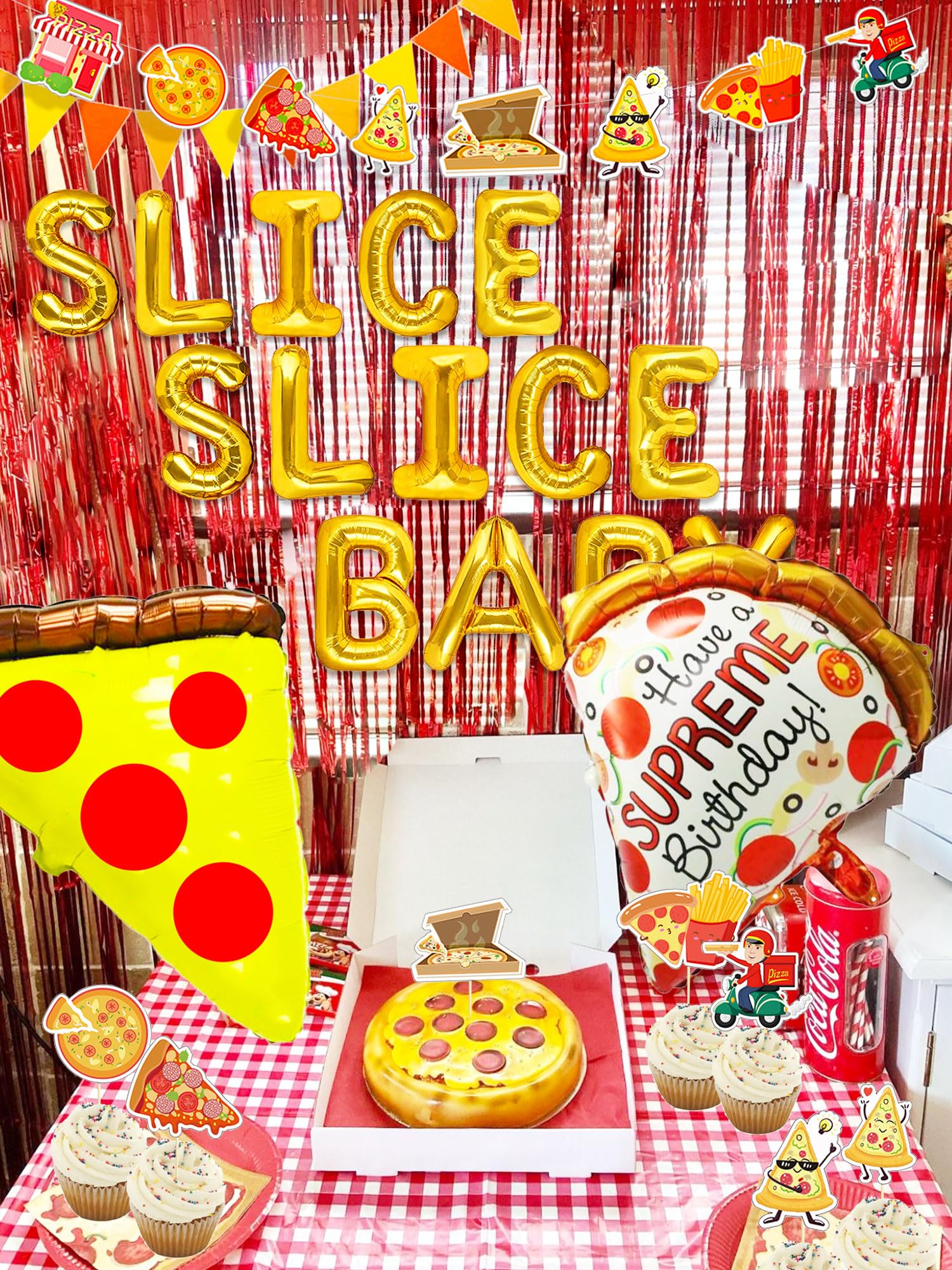 Slice Slice Baby Balloons Slice Slice Baby Decoration Slice Slice Baby Shower Decoration Pizza Party Decoration Pizza Birthday Decoration