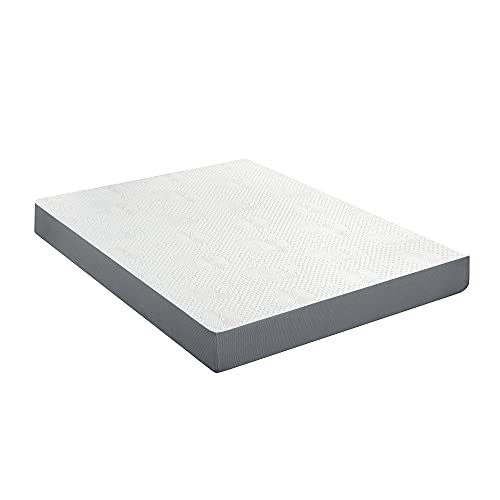 Olee Sleep 6 Inch Ventilated Gel Infused Memory Foam Mattress, CertiPUR-US® Certified, Gray,Twin