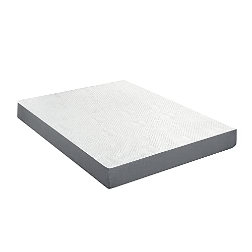 Olee Sleep 7 Inch Ventilated Gel Infused Memory Foam Mattress, CertiPUR-US® Certified, Gray, Twin