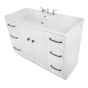 cutler kitchen and bath manhattan 48" wood/marble bathroom vanity - white