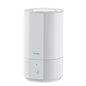 livatro 4l top fill humidifiers for bedroom large room nursery, cool mist humidifier with ultrasonic quiet, auto shut-off and easy to clean, last up to 40 hours, white