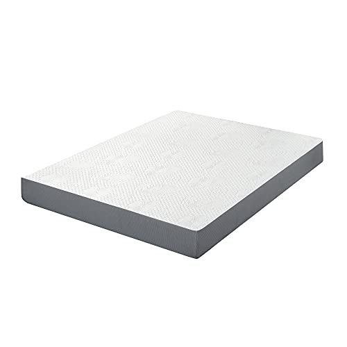 Olee Sleep 6 Inch Ventilated Gel Infused Memory Foam Mattress, CertiPUR-US® Certified, Gray,Twin