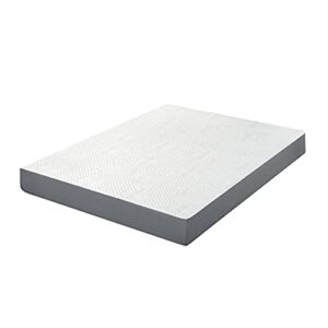 Olee Sleep 7 Inch Ventilated Gel Infused Memory Foam Mattress, CertiPUR-US® Certified, Gray, Twin