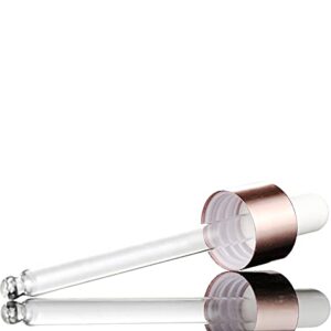 12 Pack,0.5 Oz Matte Glass Dropper Bottle,Empty Frosted Essential Oil Dropper Bottle Holder With Glass Eye Dropper,Rose-Golden Caps Perfume Travel Vial Container-Pipette,Stickers,Funnel included