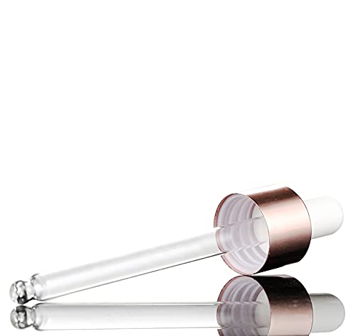 12 Pack,0.5 Oz Matte Glass Dropper Bottle,Empty Frosted Essential Oil Dropper Bottle Holder With Glass Eye Dropper,Rose-Golden Caps Perfume Travel Vial Container-Pipette,Stickers,Funnel included