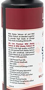 Life Line Pet Nutrition Wild Alaska Salmon & Pollock Oil - Omega 3 Supplement for Dogs and Cats in All Life Stages, 8.5 Fl Oz